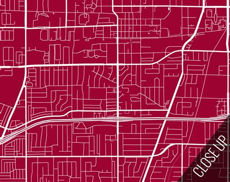 Claremont Map Art Print Claremont City Poster Claremont Etsy