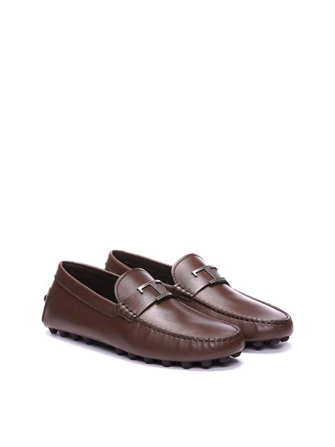 Tods Leather Gommini Loafers Brown Menxxm52k0gw60n6ms611