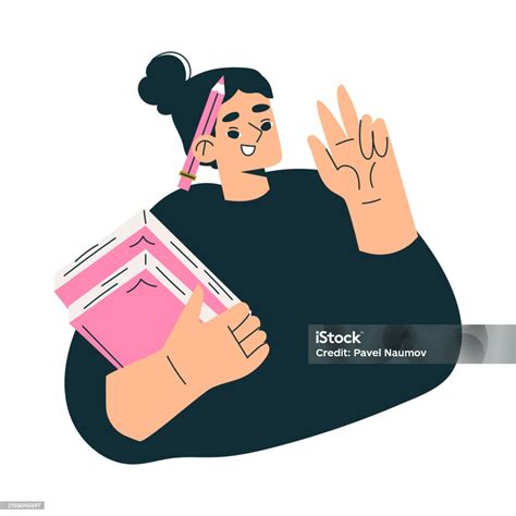 교육 와 여자 문자 와 책 쇼 V 표시 몸짓 학습 와 연구 벡터 일러스트 개념에 대한 스톡 벡터 아트 및 기타 이미지 Istock