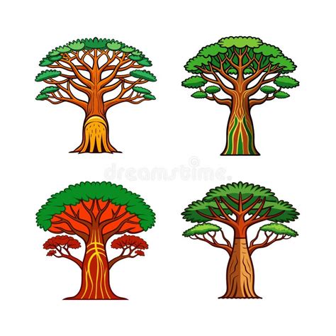 Impressive Baobab Tree Bold Design Stock Vector Illustration Of Greenery Silhouette 362543582