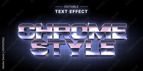 Editable Chrome Style Metallic Text Effect Futuristic Logo Maker Stock