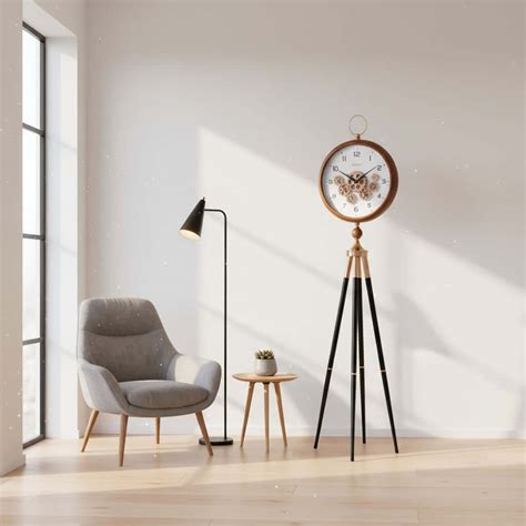 Vintage Gear Tripod Floor Clock Timeless Craftsmanship Meets Modern