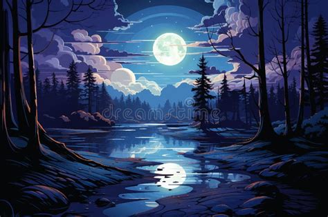 Nocturnal Setting Stock Illustrations 209 Nocturnal Setting Stock