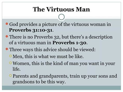 The Virtuous Man Ppt