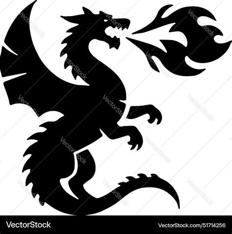 Dragon Fire Silhouette Royalty Free Vector Image