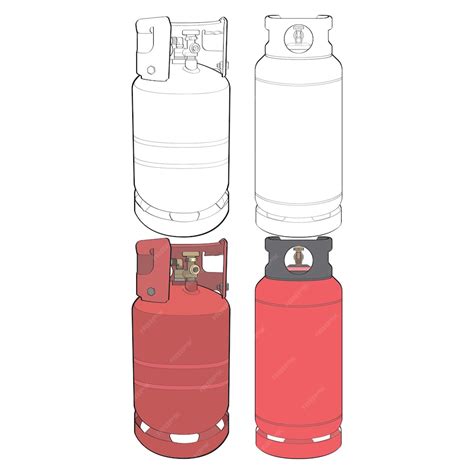 Premium Vector Set Of Industrial Gas Cylinders Vector Vector Of