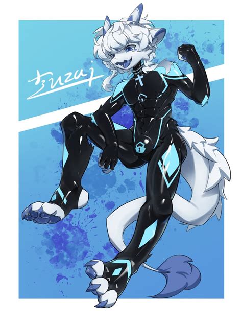 Rule 34 Absurd Res Anthro Black Latex Blue Highlights Clothing Comic