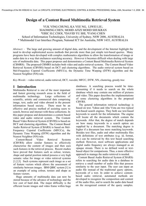 Pdf Design Of A Content Based Multimedia Retrieval System