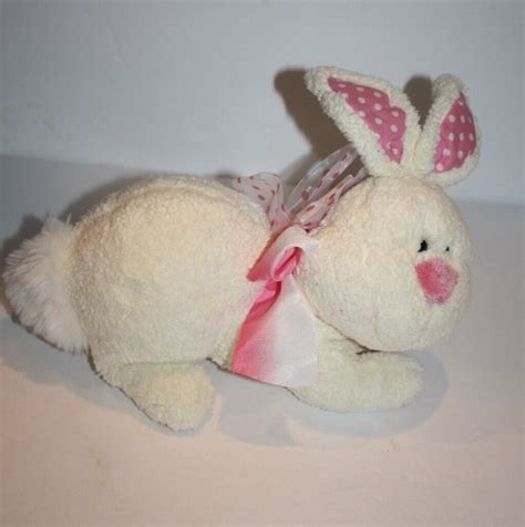 Target Easter Bunny Rabbit 10 Plush Hoppy Go Lucky Ivory Pink Polka