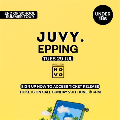 Juvy Under 18s End Of School Tour Tues 29 July Epping Club Novo