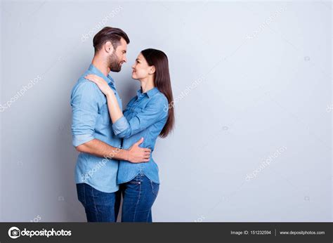 Two Happy People Showing Their Love To Each Other By Hugging And Stock