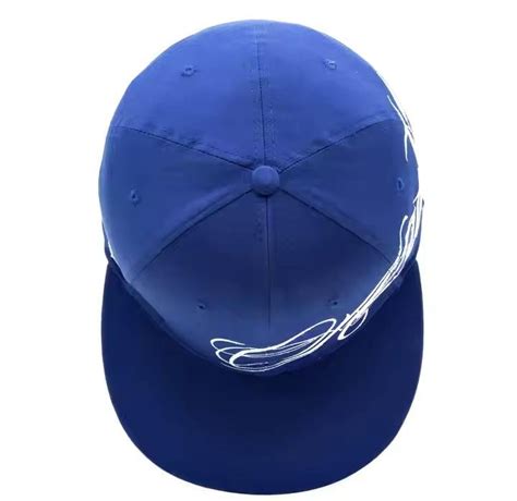 Blue Snapback Hat Custom Flat Brim With Bold Logo