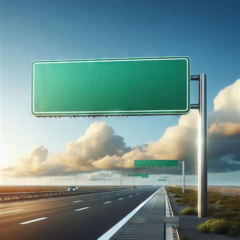 Blank Highway Sign Premium Ai Generated Image
