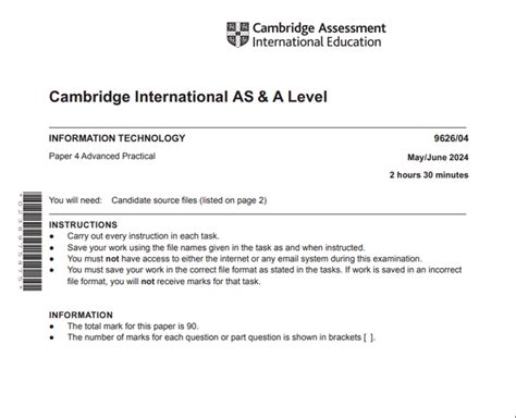 It 9626 Paper 4 Mayjune 2024 Qp And Sf Uoldcauliflower8231