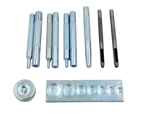 Diy Leather Craft Tool Die Punch Snap Kit Rivet Setter With Base