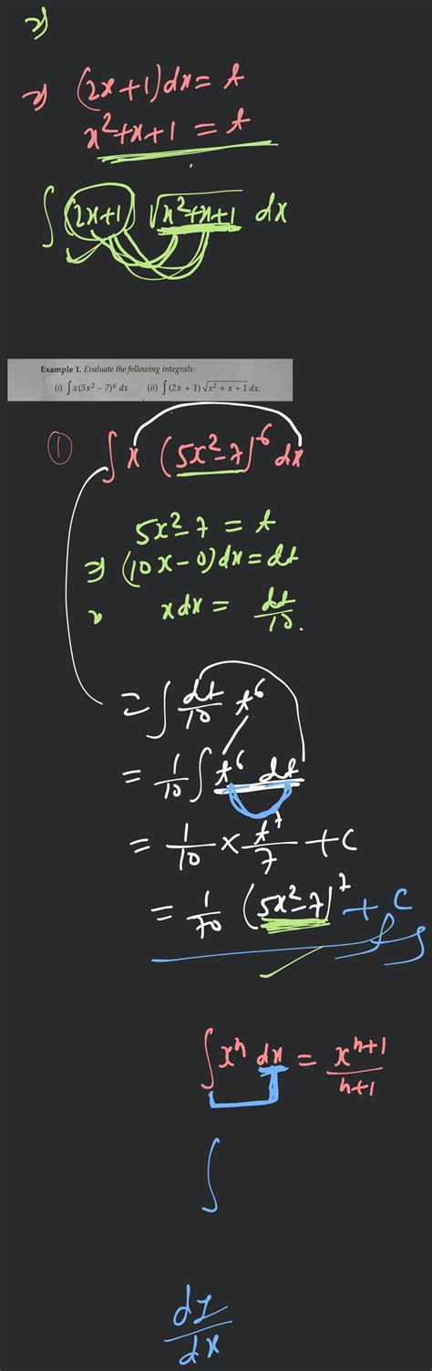 Example 1 Evaluate The Following Integralsi ∫x5x2−76dxii ∫2x1