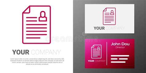 Logotype Line Resume Icon Isolated On White Background Cv Application