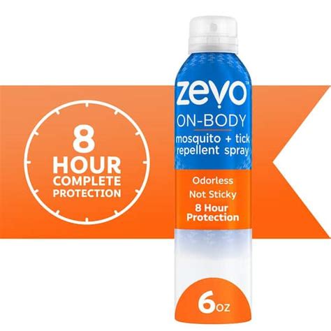 Zevo On Body Mosquito Repellent Plus Tick Repellent Bug Spray 6 Oz