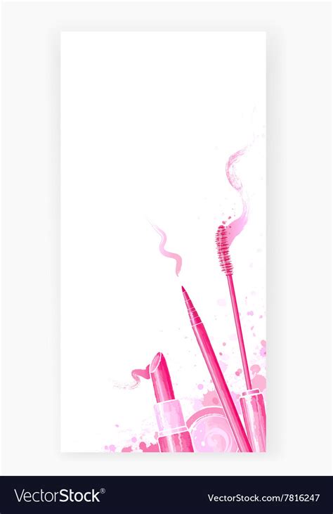 Beauty Background With Cosmetics Design Card Vector Image