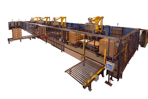 Multi Line Robotic Cell Palletizing Infeed Palletizing End Of Line Packaging