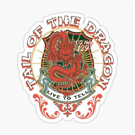 Us 129 Tail Of The Dragon Sticker For Sale By Roostersynd Redbubble