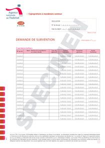 Cerfa 12712 05 Demande De Subvention Anah Pour Les Propriétaires
