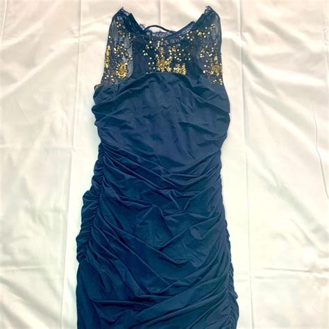 Angl Dresses Sexy Angl Dark Blue Ruched Formal Dress Small Poshmark