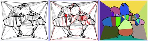 Left To Right Delaunay Triangulation Of A Sample Sketch Transition
