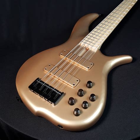 F Bass Bn5 Gold Gloss 5 String Bass W Gig Bag