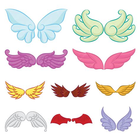 Premium Vector Cartoon Wings Collection
