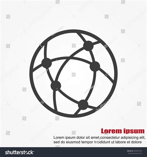 Global Technology Social Network Vector Icon Stock Vector Royalty Free 594001907 Shutterstock