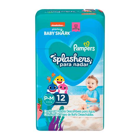 Fralda Pampers Praia E Piscina Splashers P M 12 Unidades Zaffari