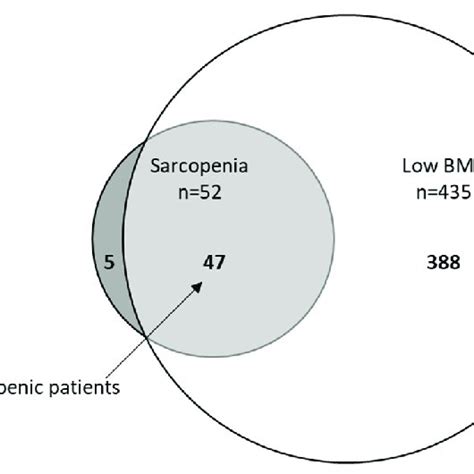 Venn Diagram Displaying Extent Of Overlap Between Sarcopenia And Low
