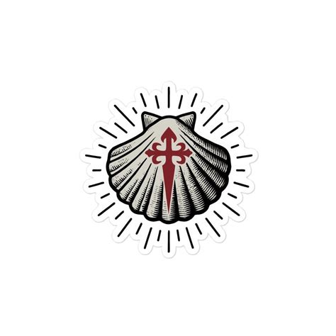 Scallop Shell With Santiago Cross Camino De Santiago Pilgrim Symbol