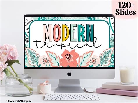 Bright Tropical Editable Slide Templates Editable Classroom Decor Classroom Management Slides