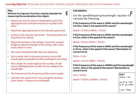 Waves Required Practical Planning Lesson With Instructions For Home