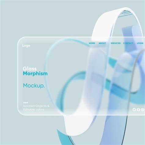 Premium Psd 3d Render Glassy Background Modern Glass Morphism Style