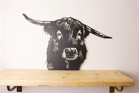 Highland Cow Metal Wall Art Large Scottish Cow Head Home Decor T