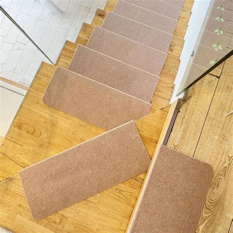 15 Pcs Stair Mats Anti Slip And Moving Stair Treads Self Adhesive Linen