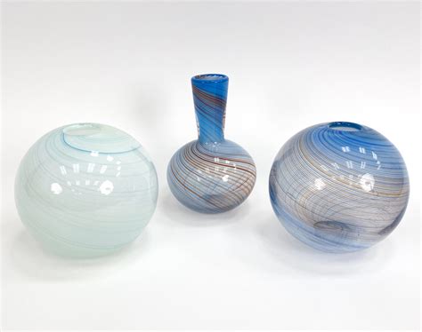 At Auction 3 Vintage Hand Blown Glass Vases
