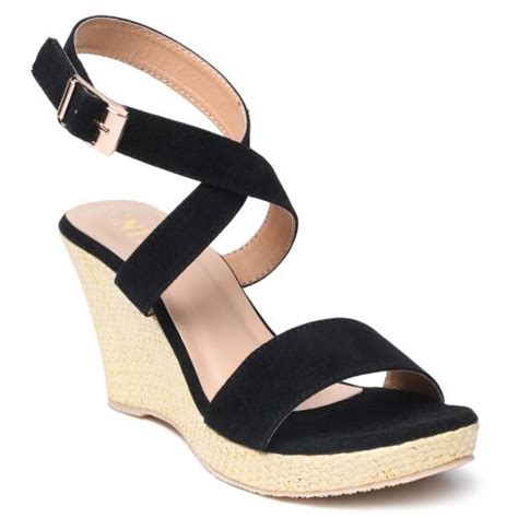 Buy Gnist High Ankle Strap Black Wedge Online At Best Prices In India