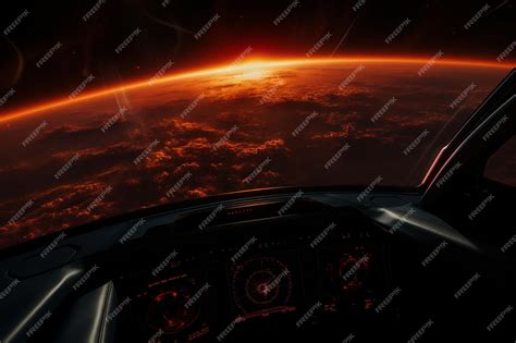 Premium Ai Image Solar Eclipse Seen From The Cockpit Of A Highflyin 00614 02