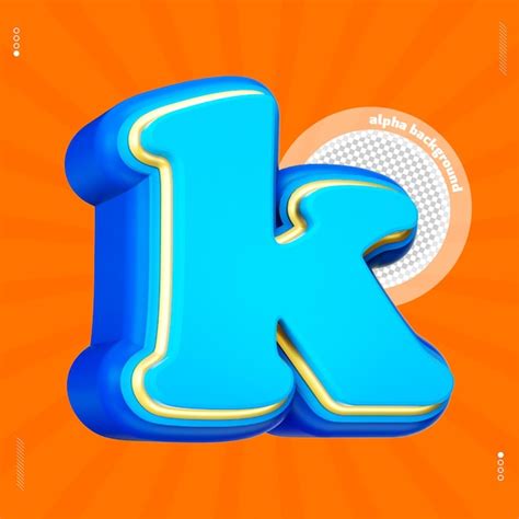 Premium Psd 3d Render Letter K Font Lowercase Blue