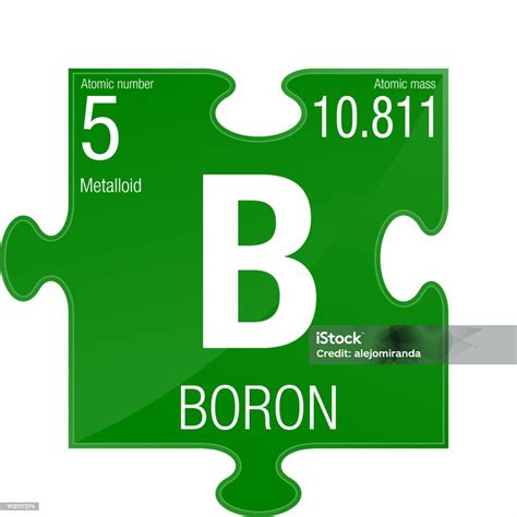 Ilustración De Símbolo Del Boro Elemento Número 5 De La Tabla Periódica