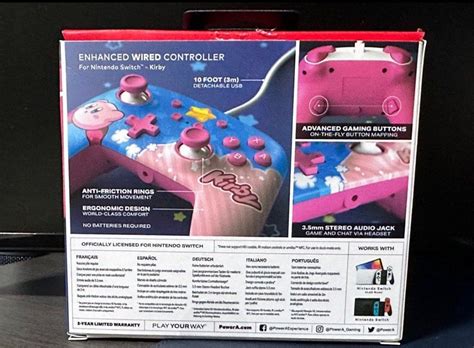 Kirby Nintendo Switch Wired Controller Video Gaming Gaming Accessories Controllers On Carousell