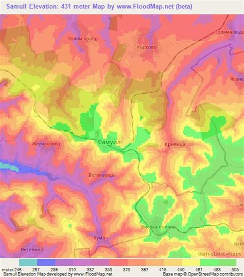 Elevation Of Samuilbulgaria Elevation Map Topography Contour
