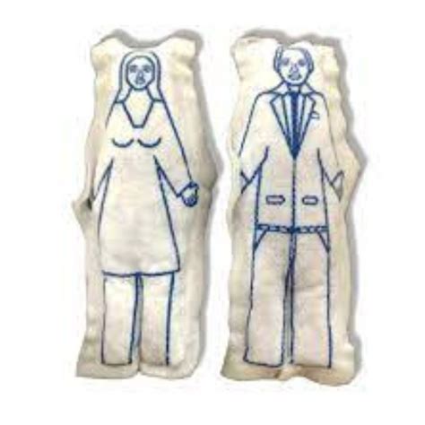 Casal De Boneco De Pano Branco Velas Namaste