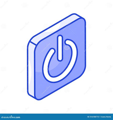Grab This Amazing Isometric Icon Of Power Button Shutdown Button Stock