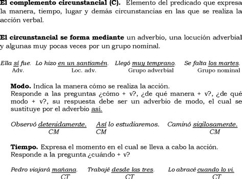 Complementos Del Predicado Ejercicios Resueltos De Objeto Directo E Indirecto Circunstanciales Y