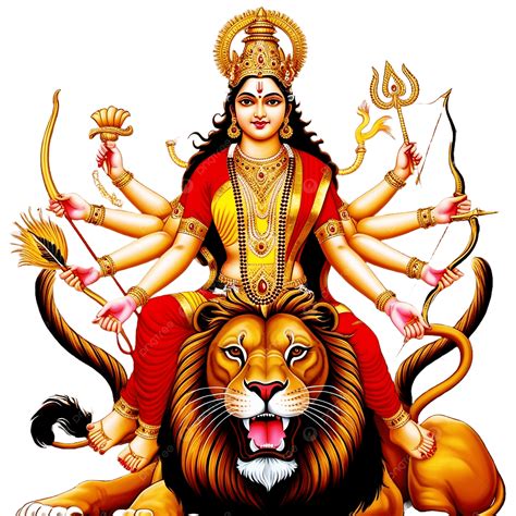Durga Mata Sitting On A Lion In Traditional Hindu Style Durga Maa Durga Puja Goddess Durga